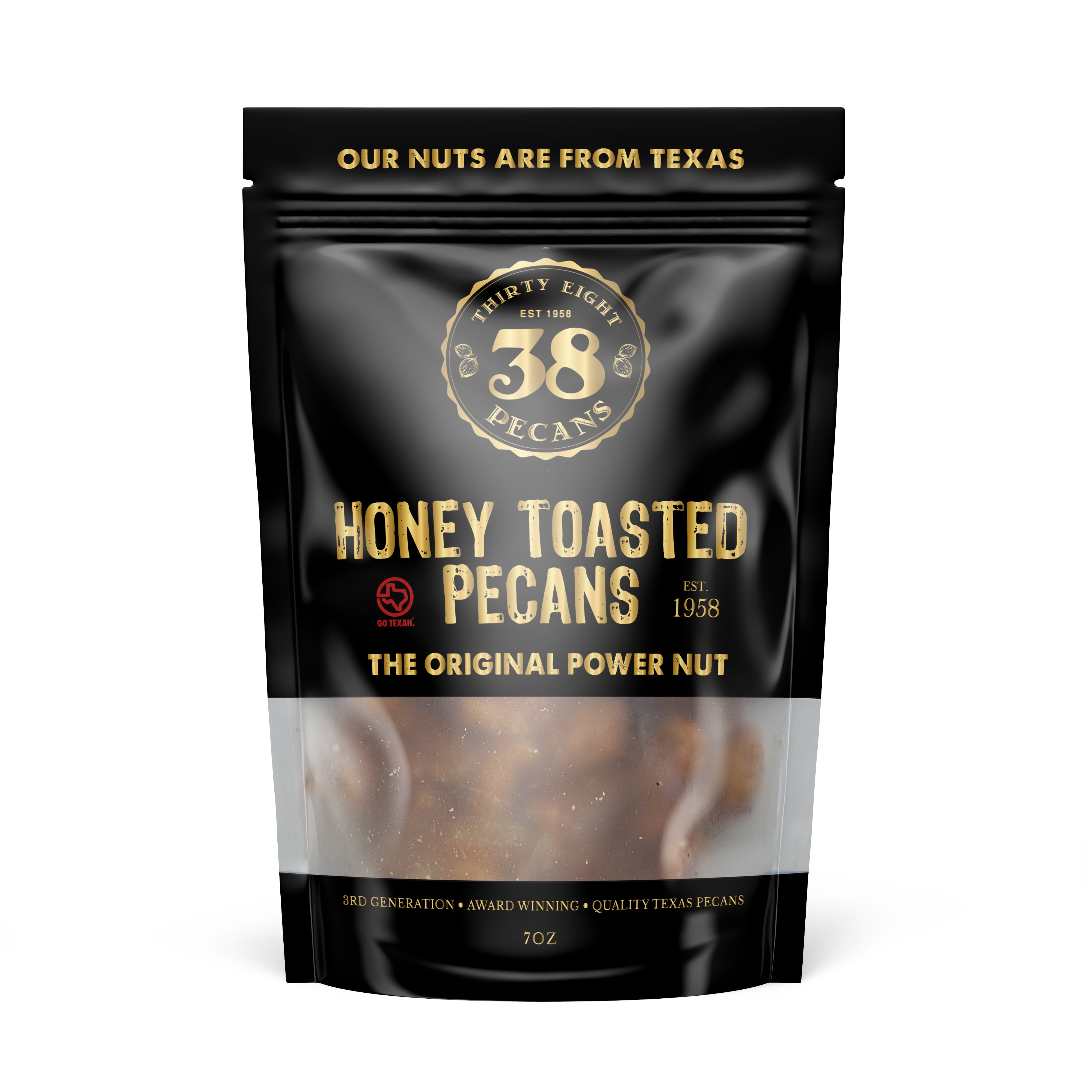 HONEY TOASTED PECANS – 38pecans